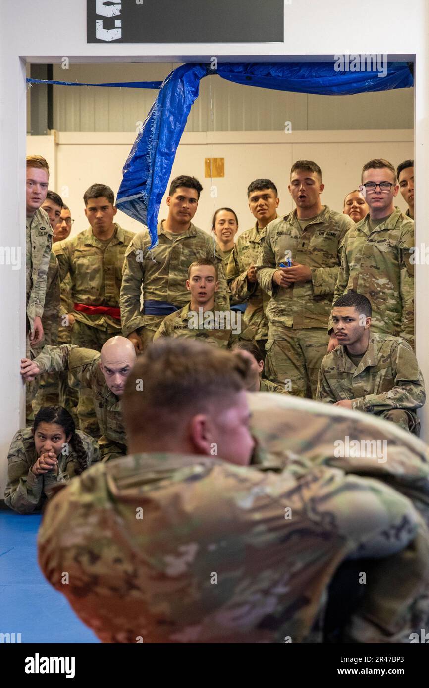 Soldiers conduct a combatives match at the 10th Mountain Division ...