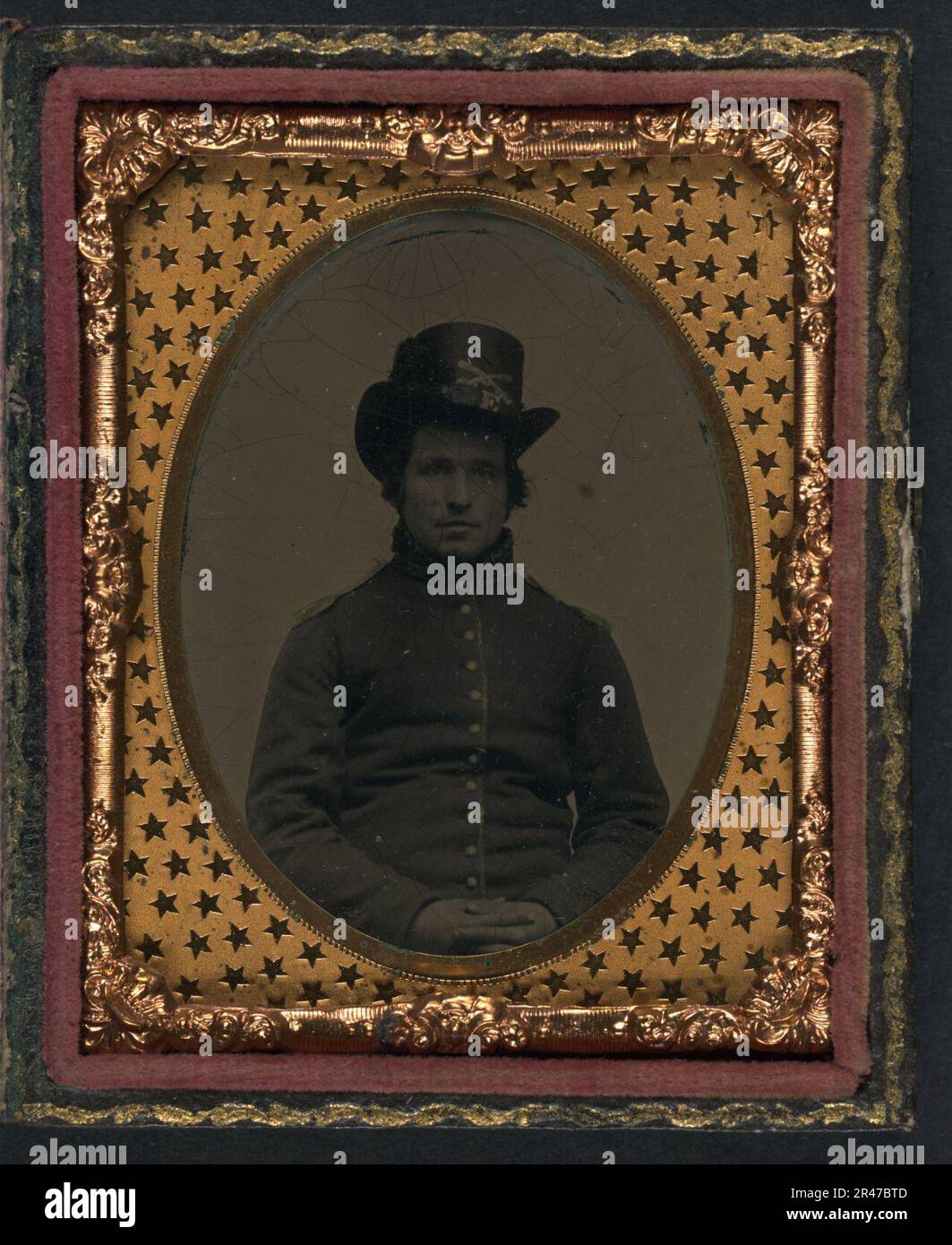 Unidentified young Union soldier in infantry shell jacket with shoulder ...