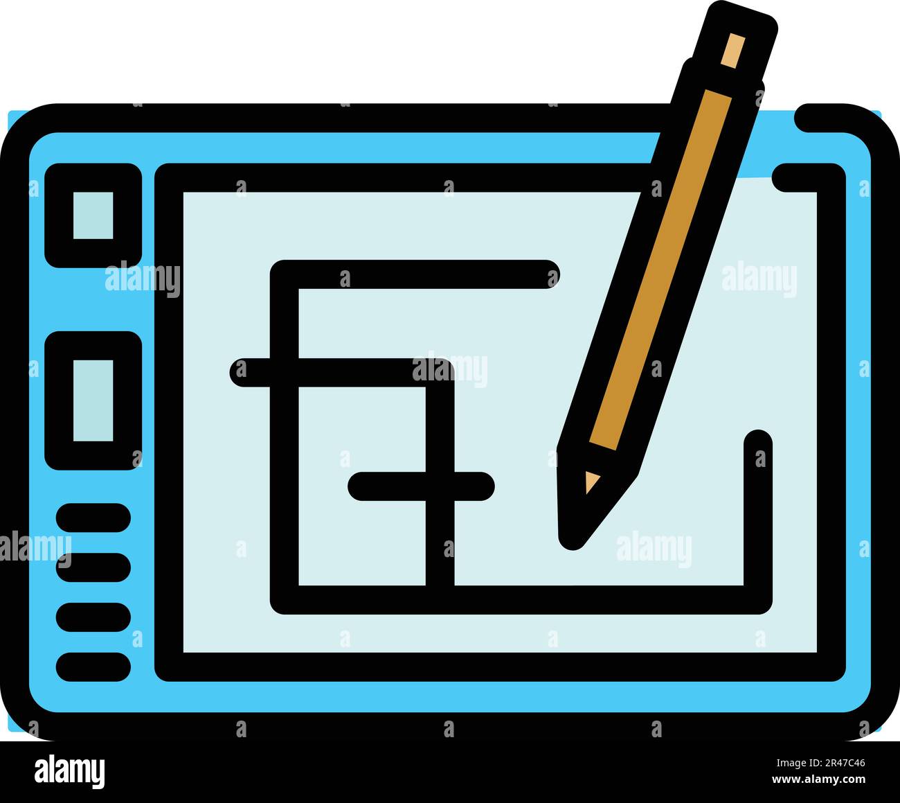 Smart office draw tablet icon. Outline Smart office draw tablet vector ...