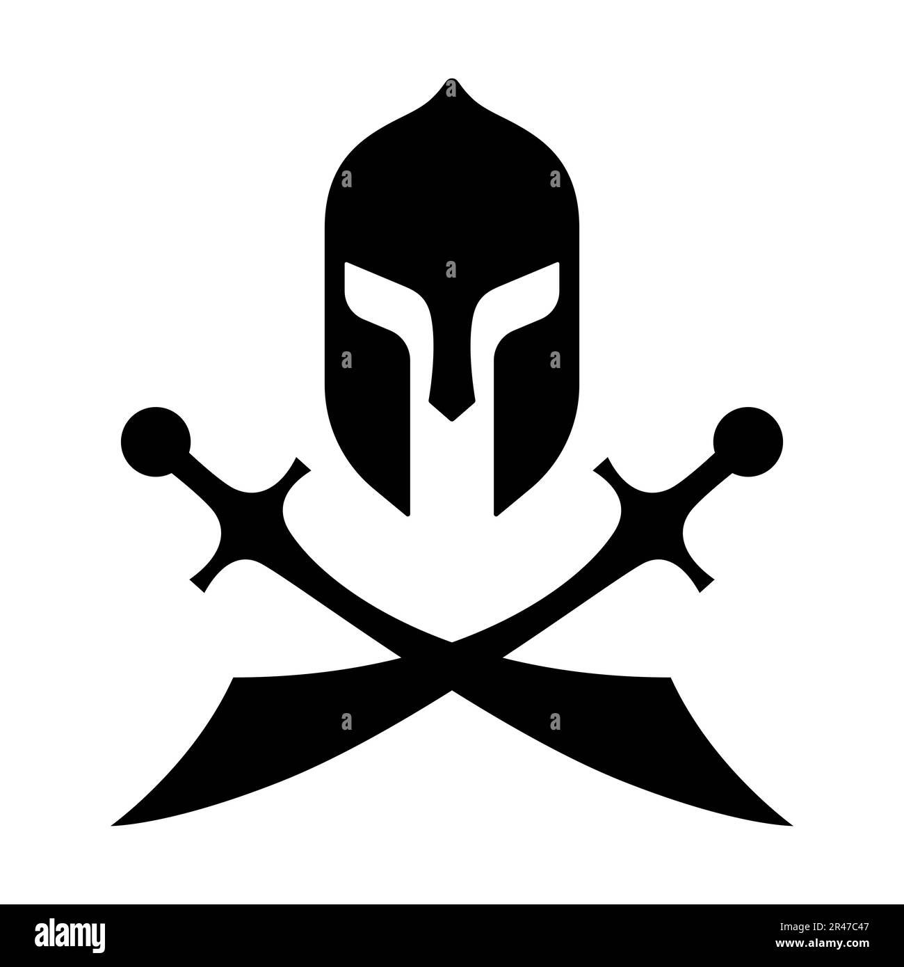 Gladiator spartan helmet with swords, vector logo template Stock Vector ...
