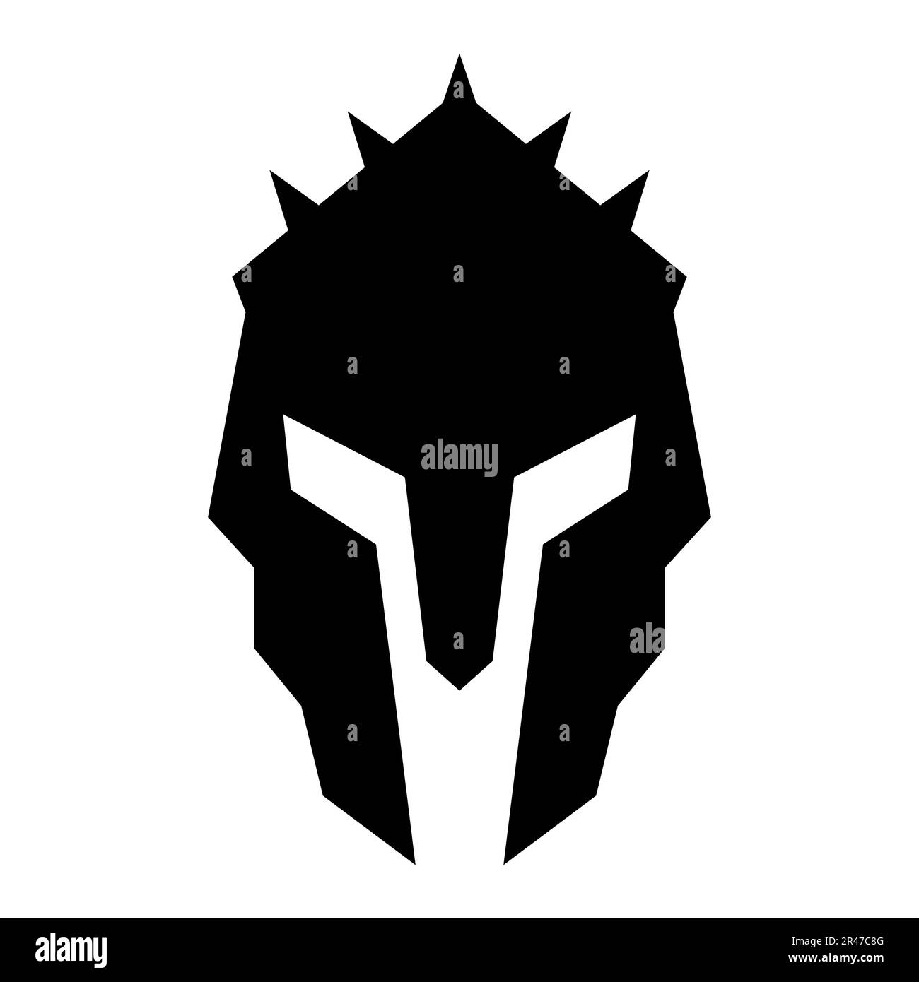 Gladiator warrior helmet black silhouette, vector logo template Stock ...