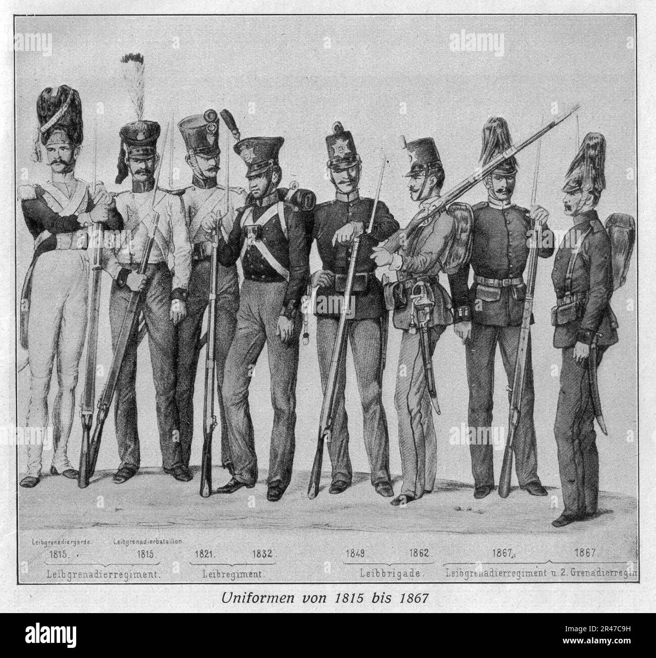 Uniformen Grenadierbrigade Sachsen 1815-1867 Stock Photo - Alamy