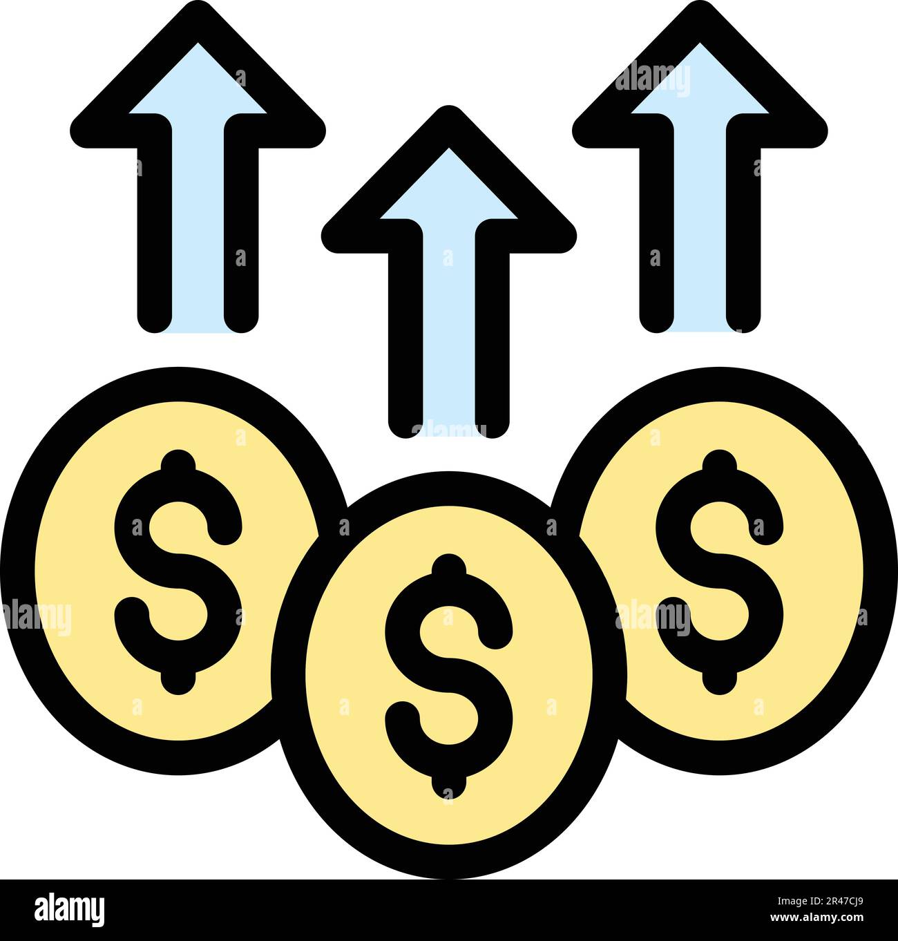Raise money icon. Outline Raise money vector icon for web design ...