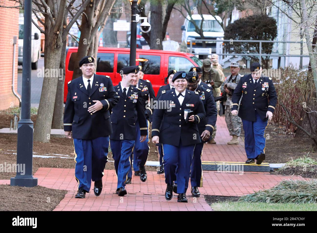 Soldiers of the Maryland Army National Guard walk to the Miller Senate ...