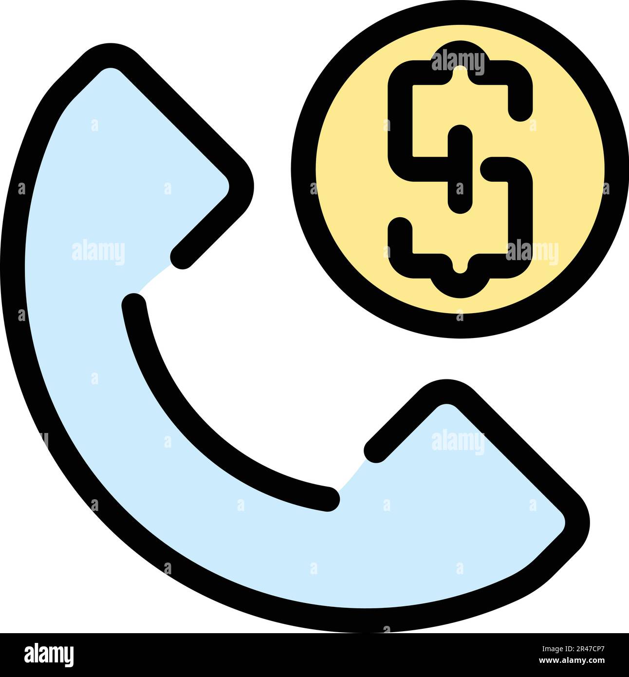 Calling money support icon. Outline Calling money support vector icon ...