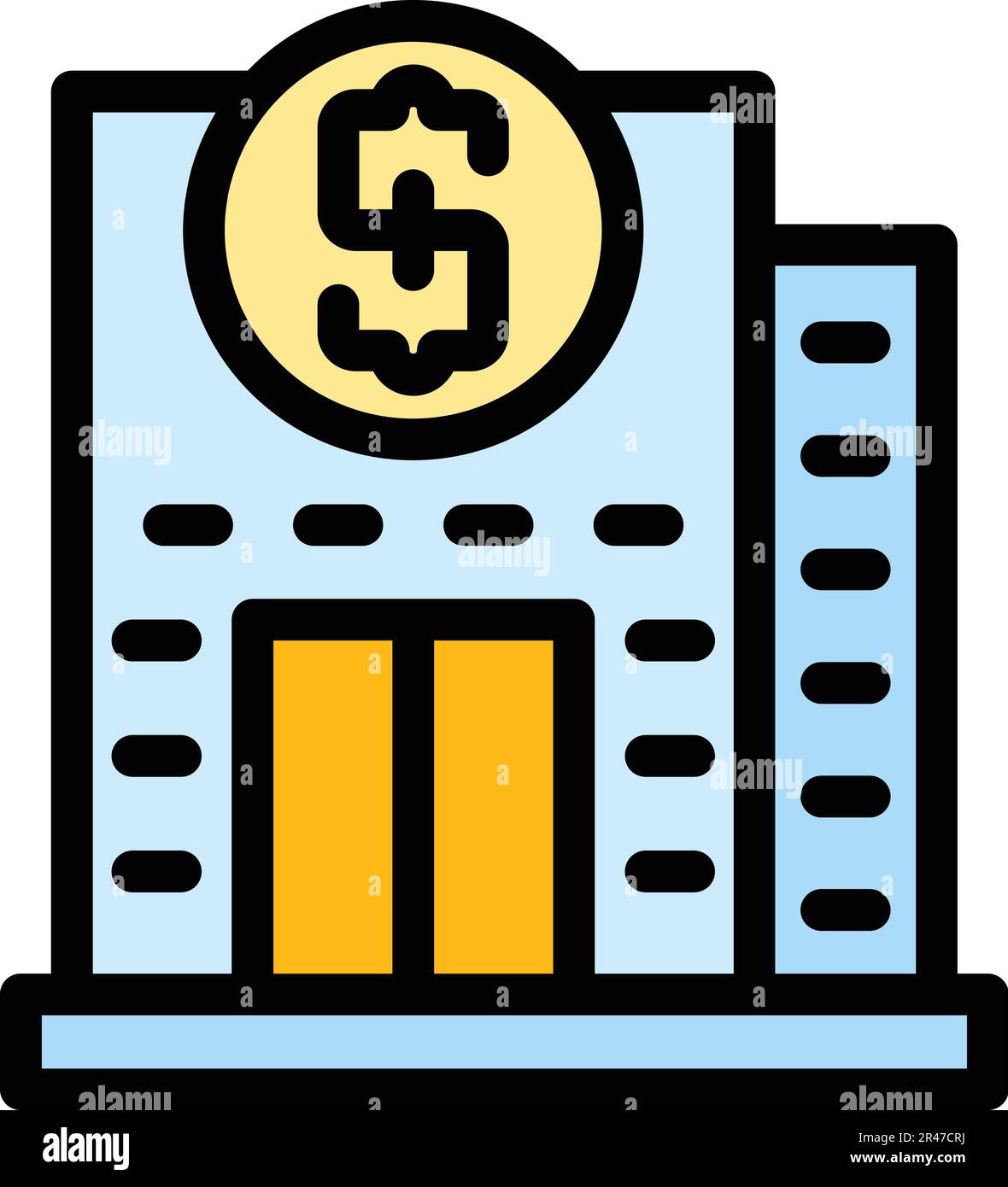 Money building icon. Outline Money building vector icon for web design ...