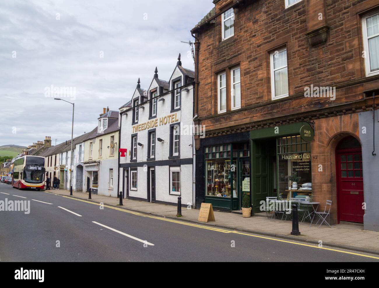 Innerleithen High Street, Scottish Borders, Scotland Stock Photo - Alamy