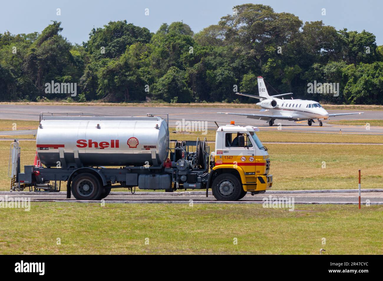 Shell Jet A-1 refueller truck to supply the aircrafts at Santarem ...