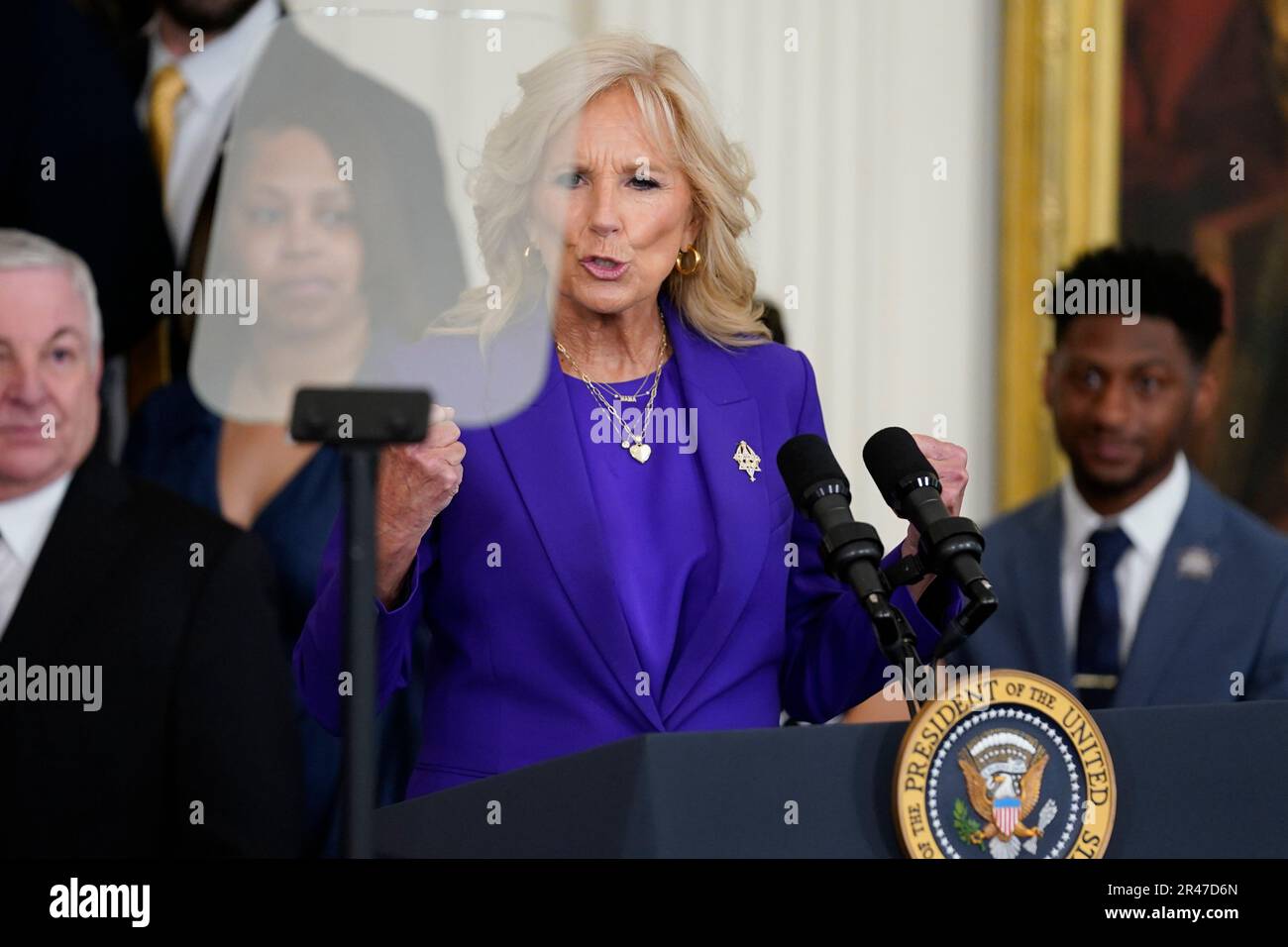 First lady Jill Biden speaks during an event to honor the 2023 NCAA ...