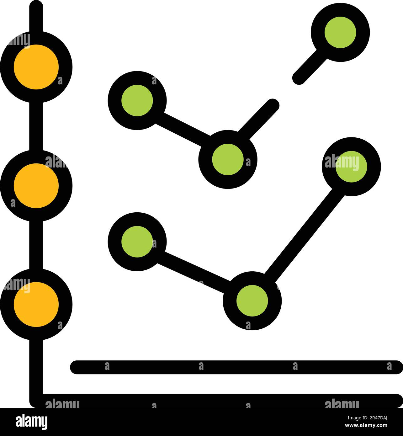 Financial planning point graph icon. Outline Financial planning point ...