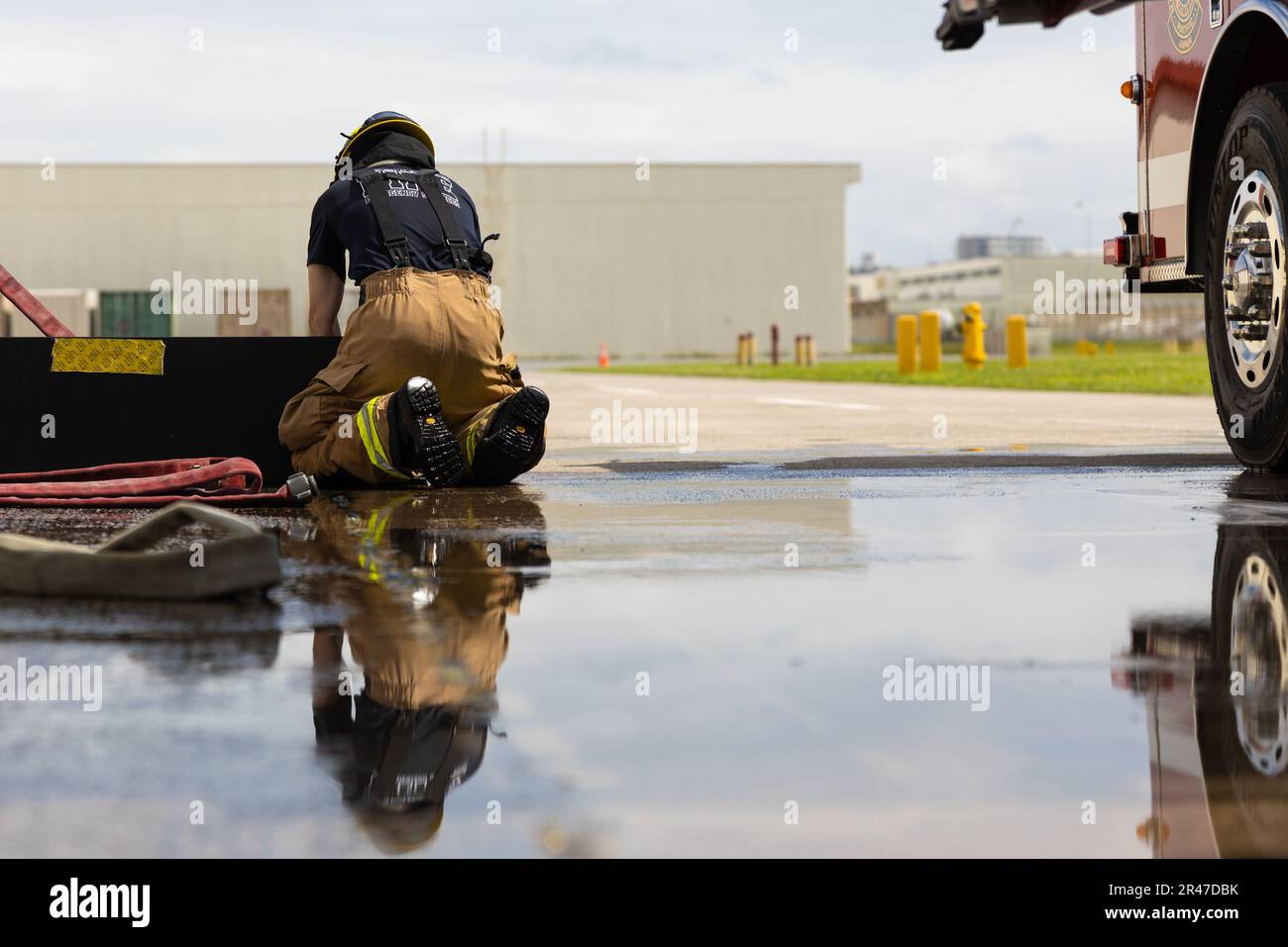 Michael Madsen, a fire captain with Camp Kinser Fire Station, Marine ...