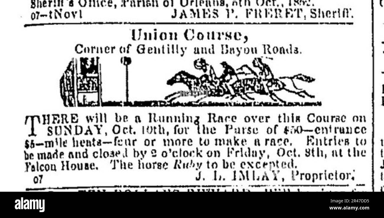 Vintage horse race ad hi-res stock photography and images - Alamy