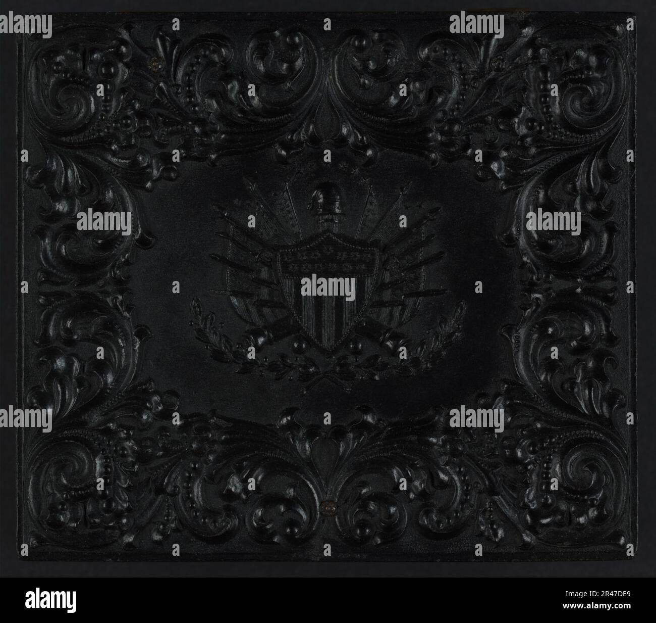 Union case for daguerreotype, ambrotype, or tintype showing crossed ...