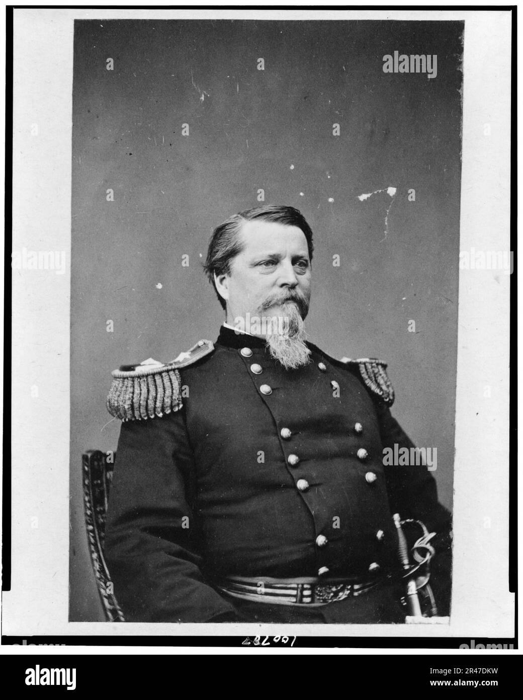 Union general Winfield Scott Hancock, half-length portrait, seated ...