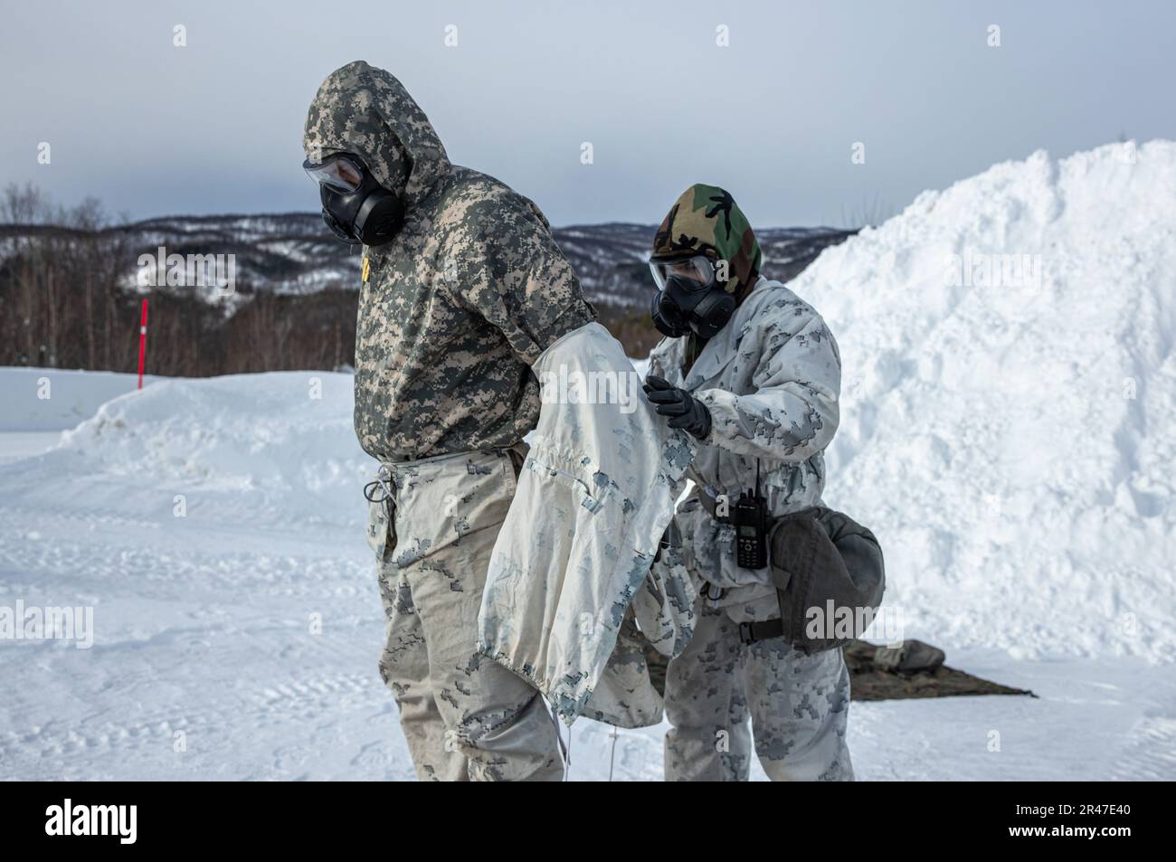 U.S. Marine Corps Cpl. Justin Dickison (left), a chemical, biological ...