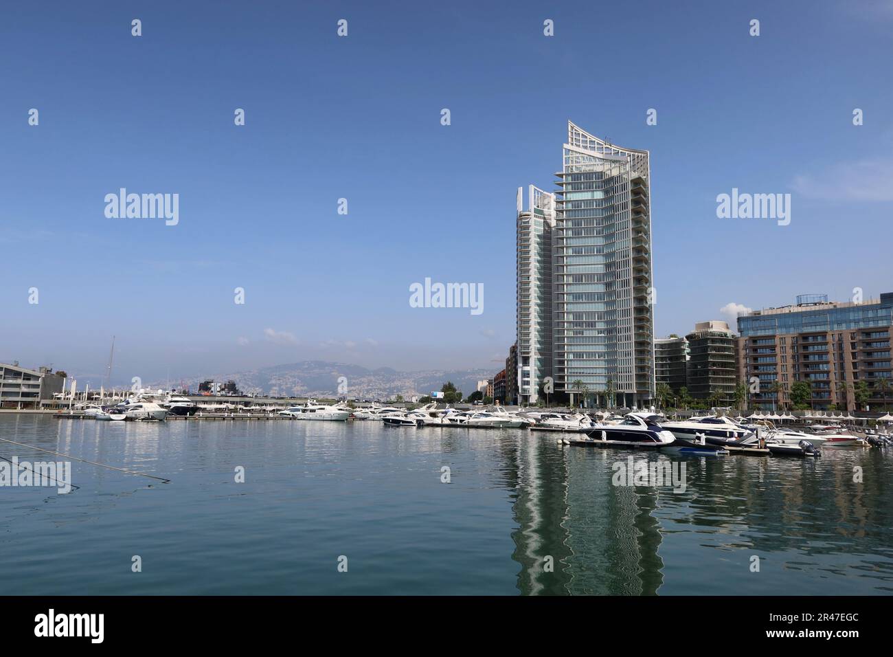 Beirut, Lebanon. 26th May, 2023. Zaitunay Bay, the luxury yacht harbour ...
