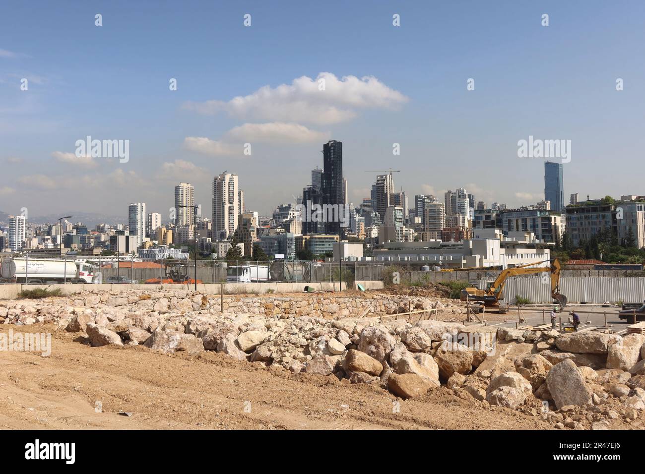 Beirut, Lebanon. 26th May, 2023. Works of reconstruction in the port ...