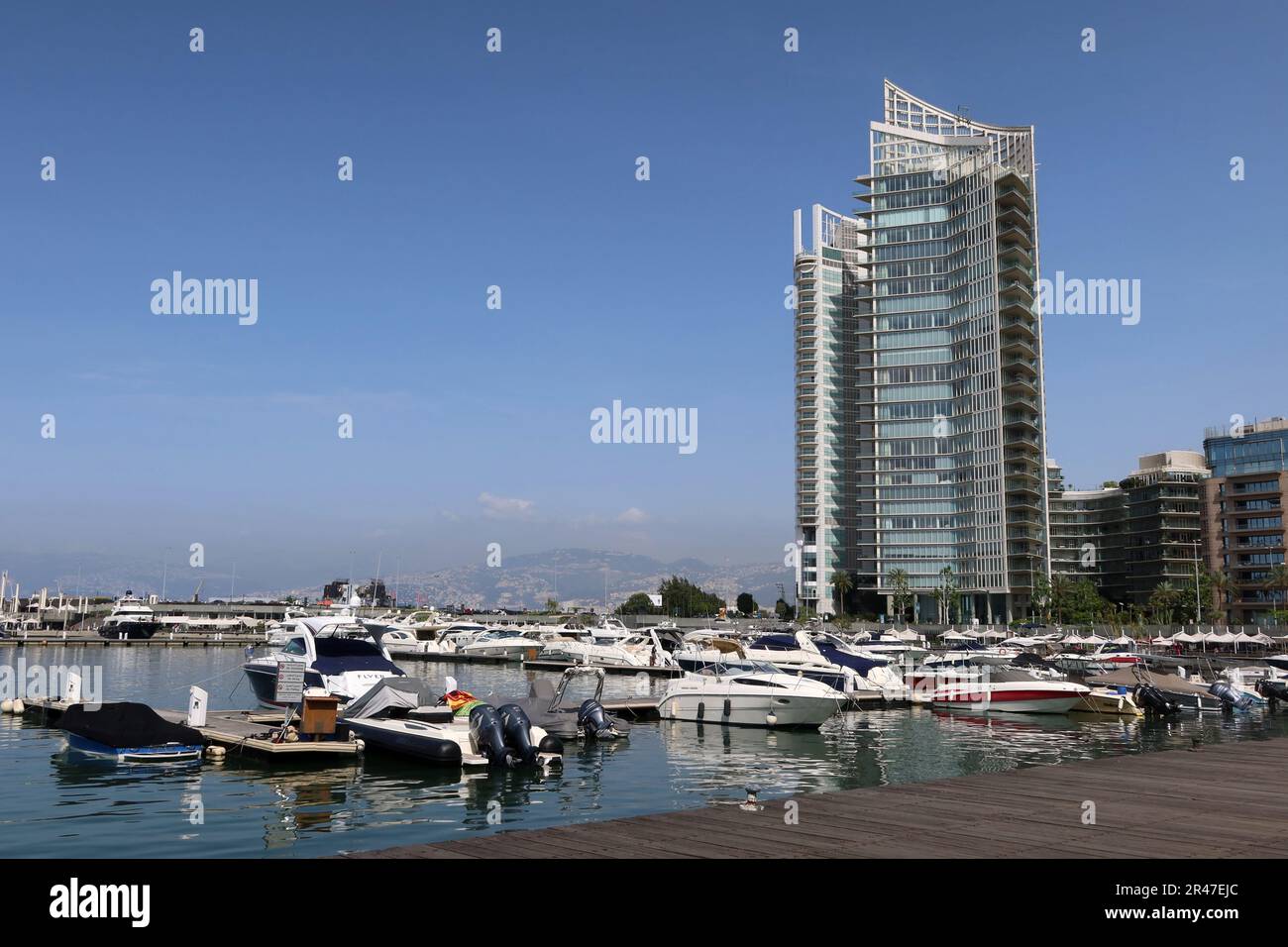 Beirut, Lebanon. 26th May, 2023. Zaitunay Bay, the luxury yacht harbour ...