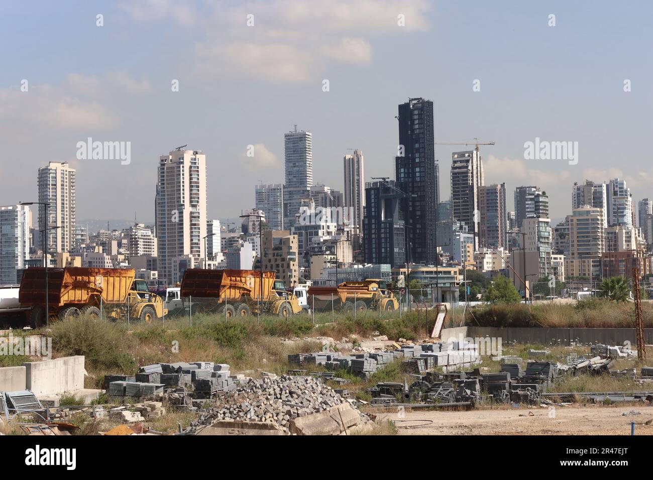 Beirut, Lebanon. 26th May, 2023. Works of reconstruction in the port ...