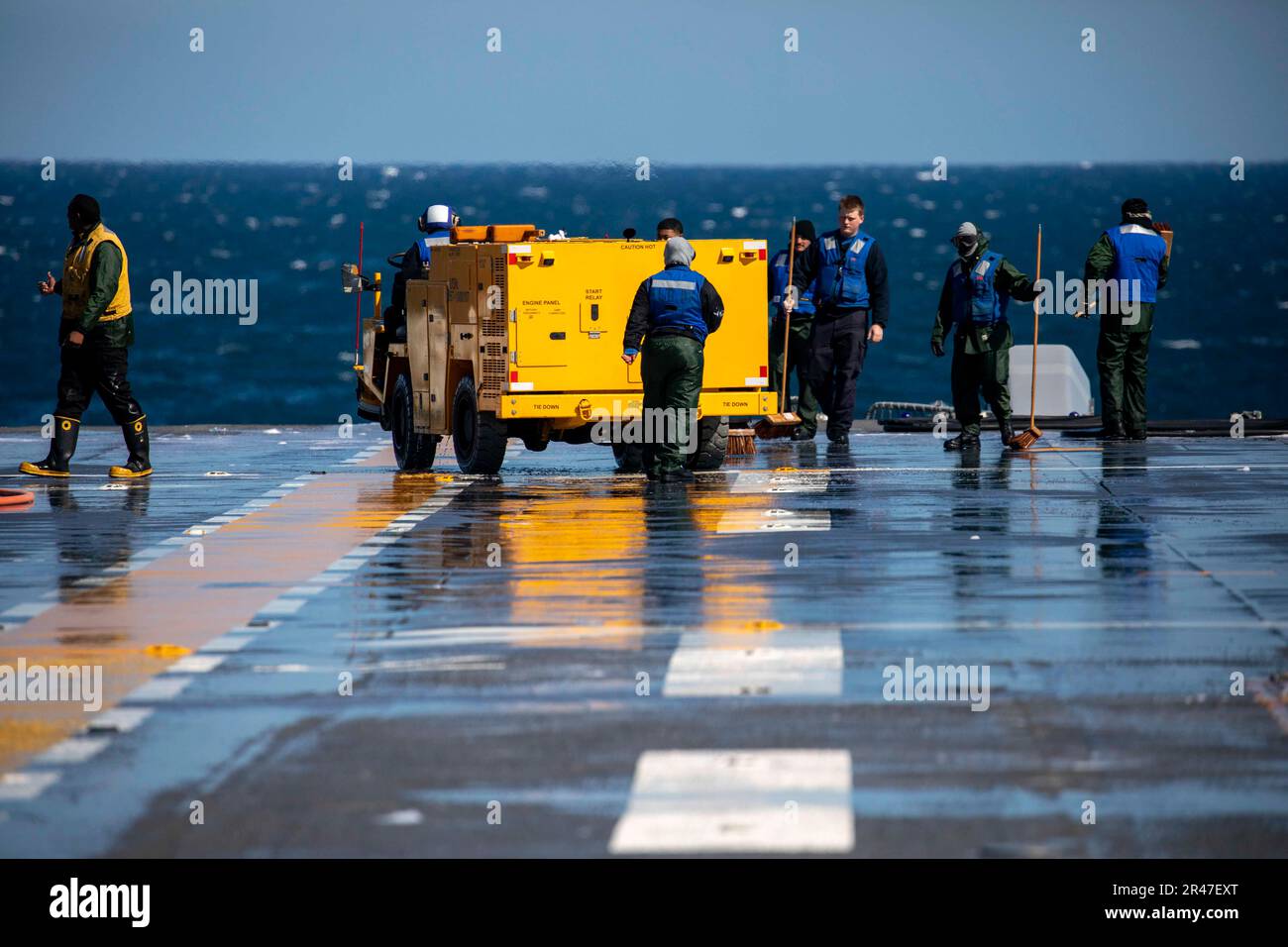 230330-N-OX029-2234 ATLANTIC OCEAN (March 30, 2023) Sailors wash ...