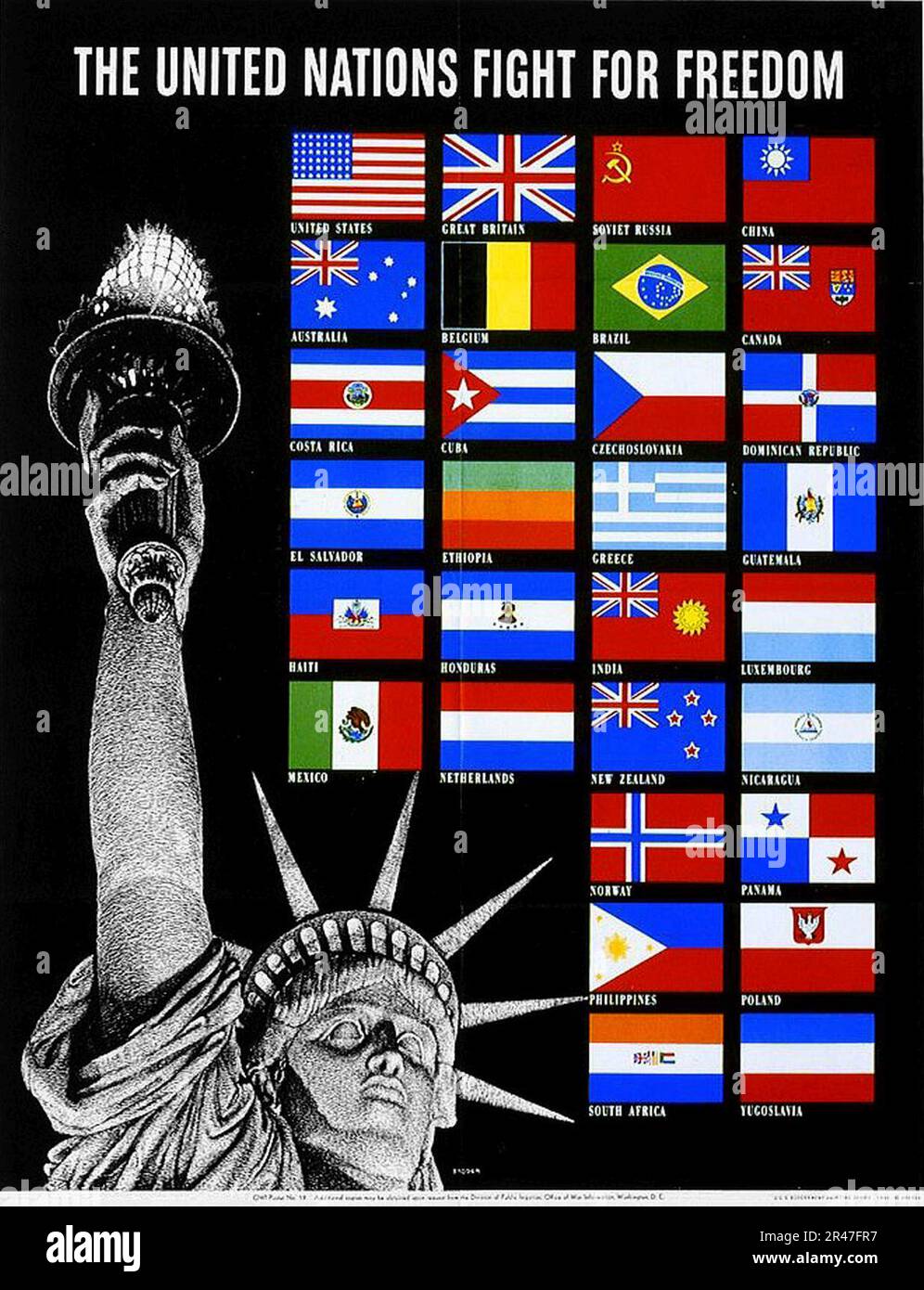 United Nations Fight for Freedom poster Stock Photo - Alamy