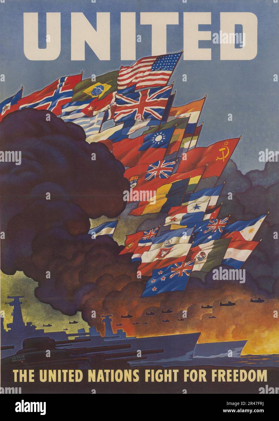 United Nations ''Fight For Freedom'' poster Stock Photo - Alamy