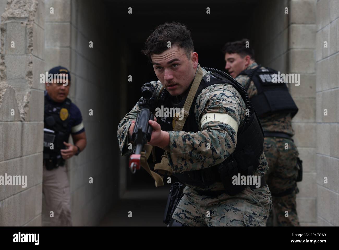 U.S. Marine Cpl. Christopher Mitchell, a military policeman with the ...