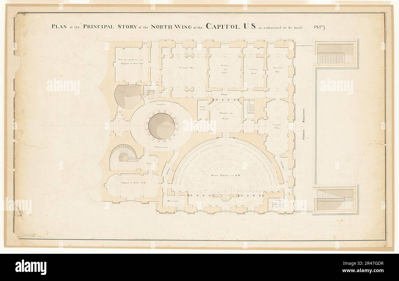 United States Capitol, Washington, D.C. Principal floor plan, north ...