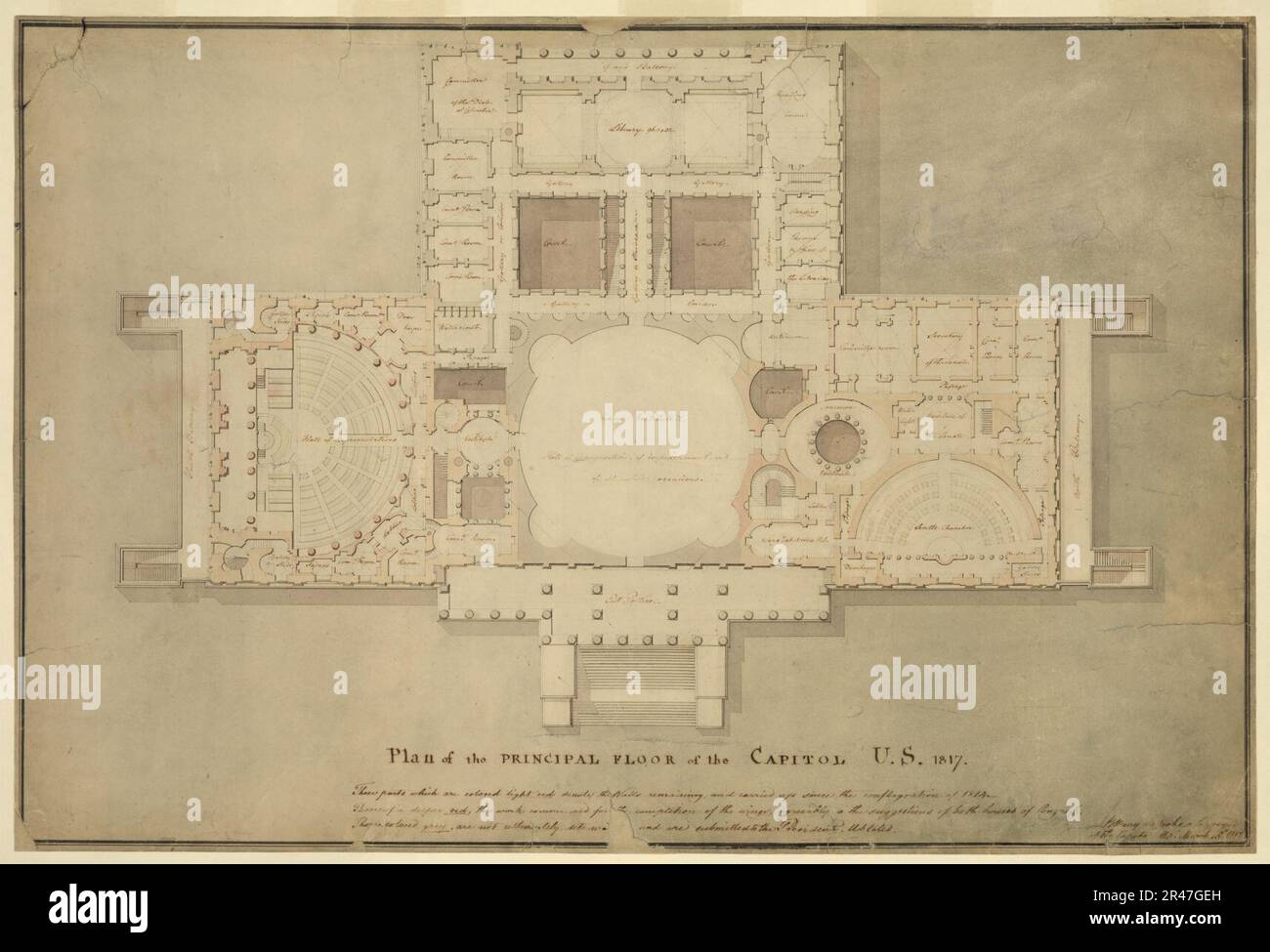 United States Capitol, Washington, D.C. Principle floor plan, vestibule ...