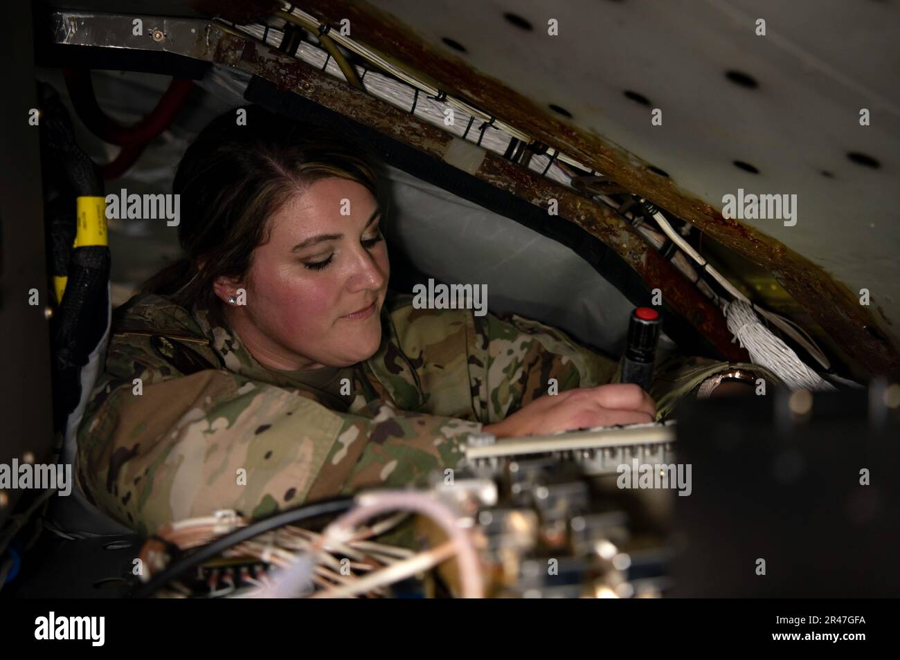 U.S. Air Force Master Sgt. Shallon Gossmeyer, avionics specialist with ...