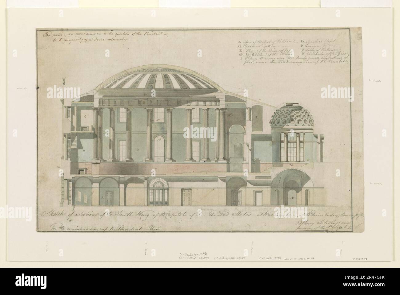 United States Capitol, Washington, D.C. Section of south wing Stock ...