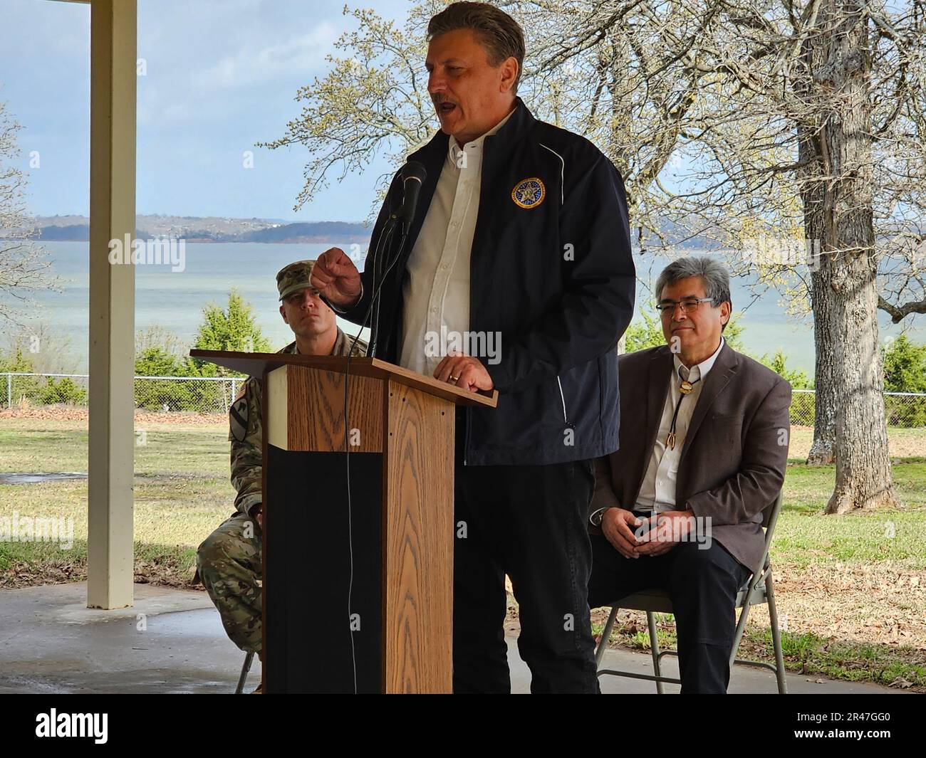 U.S. Army Corps of Engineers Commander Col. Timothy Hudson, (seated ...