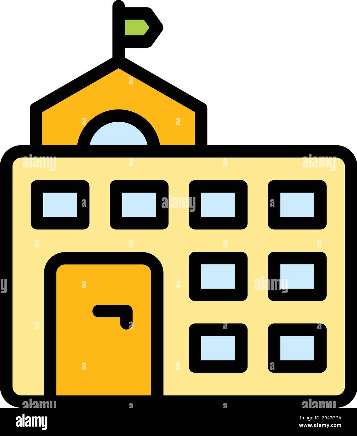 School building icon. Outline School building vector icon for web ...
