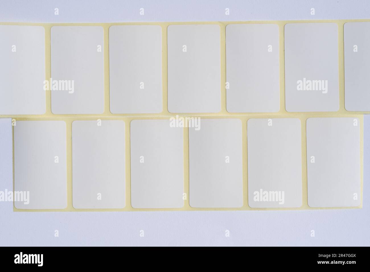 Rolls of white labels isolated. Labels for direct thermal or thermal ...