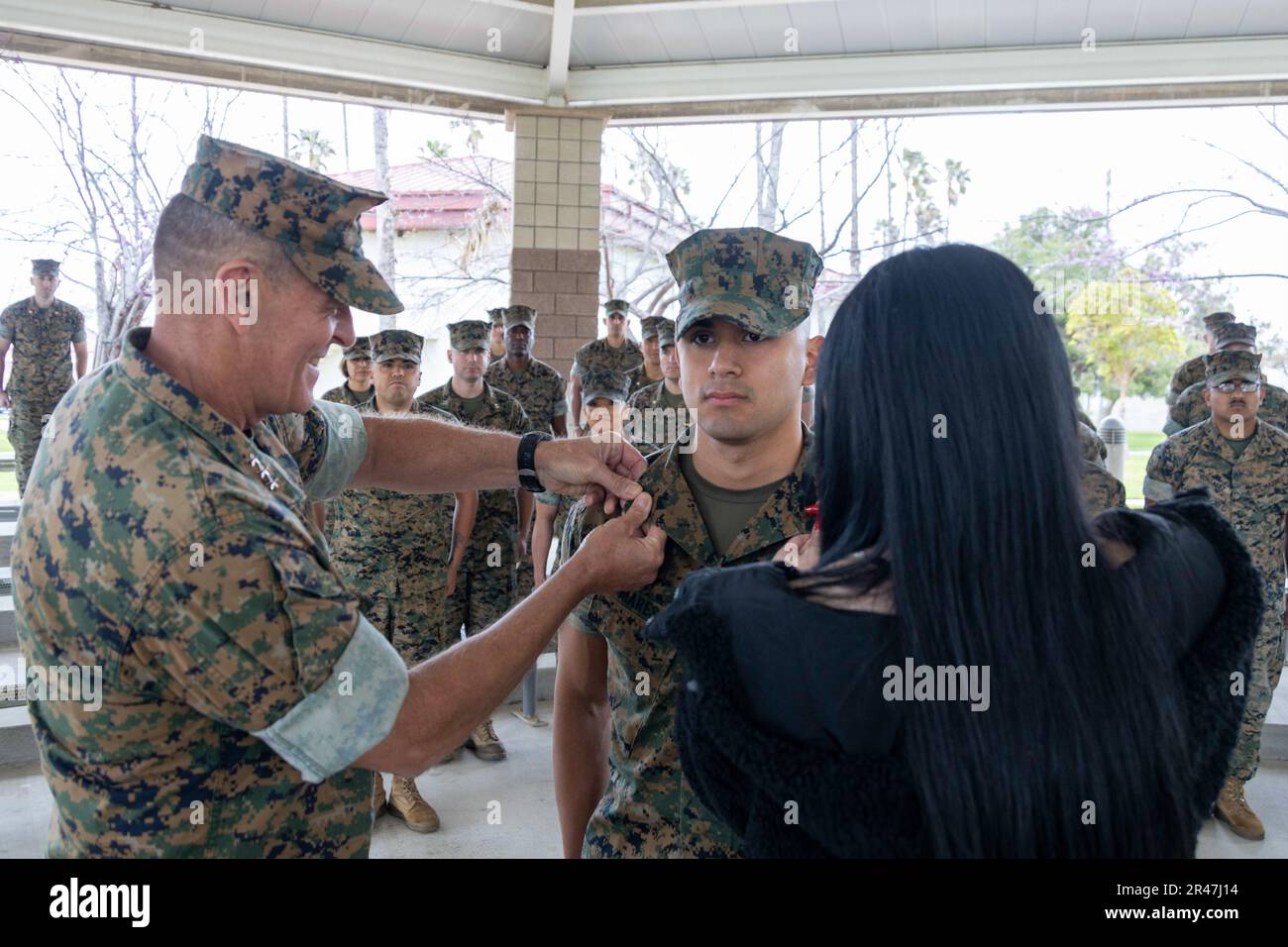 U.S. Marine Corps Lt. Gen. George Smith Jr., left, commanding general ...