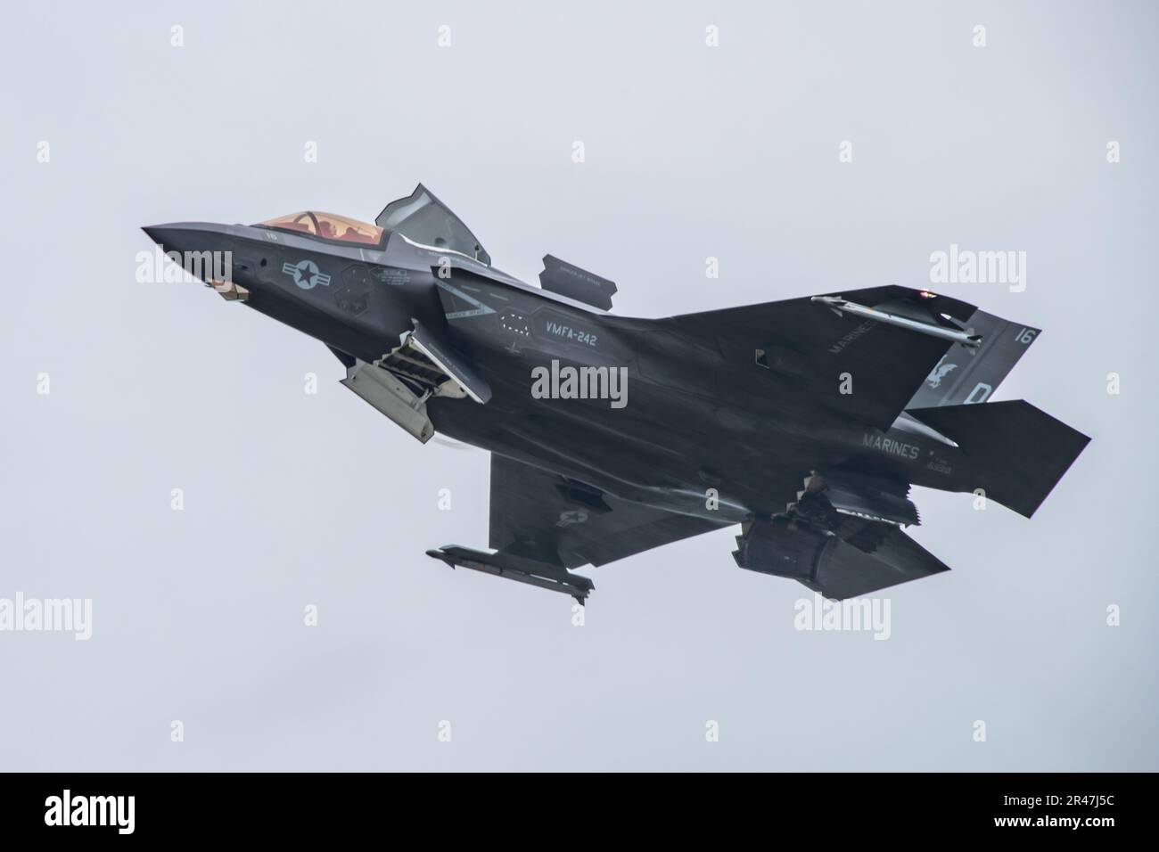 A U.S. Marine Corps F-35B Lightning II aircraft with Marine Fighter ...