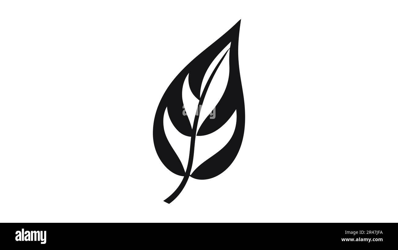 Eco icon black leaf vector illustration isolated on white background ...