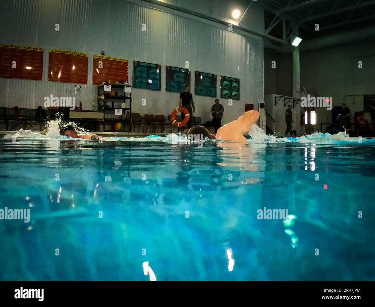 U.S. Marines participate in the “Tarawa Atoll” swimming event during ...