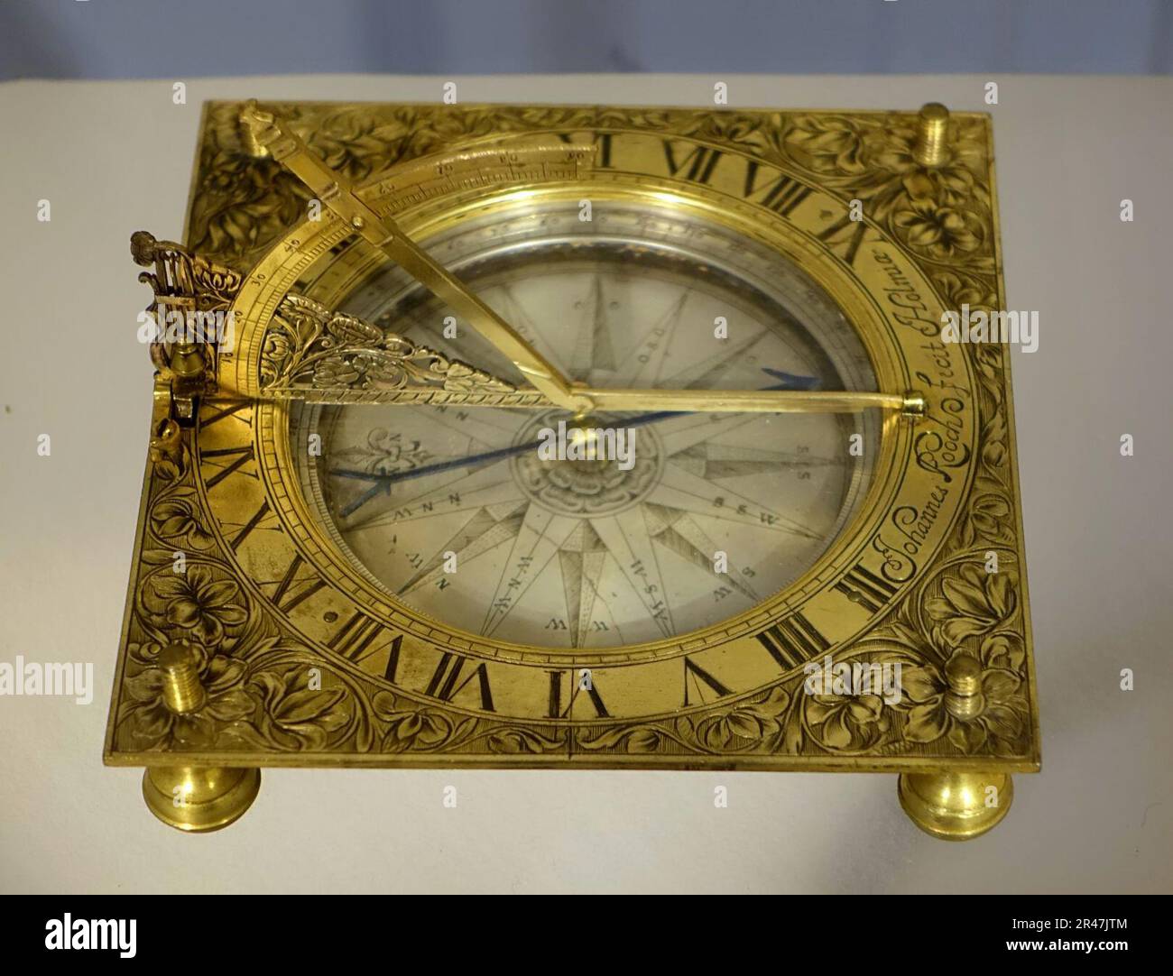 Universal horizontal sundial, by Johannes Kooch, Stockholm, c. 1650 ...