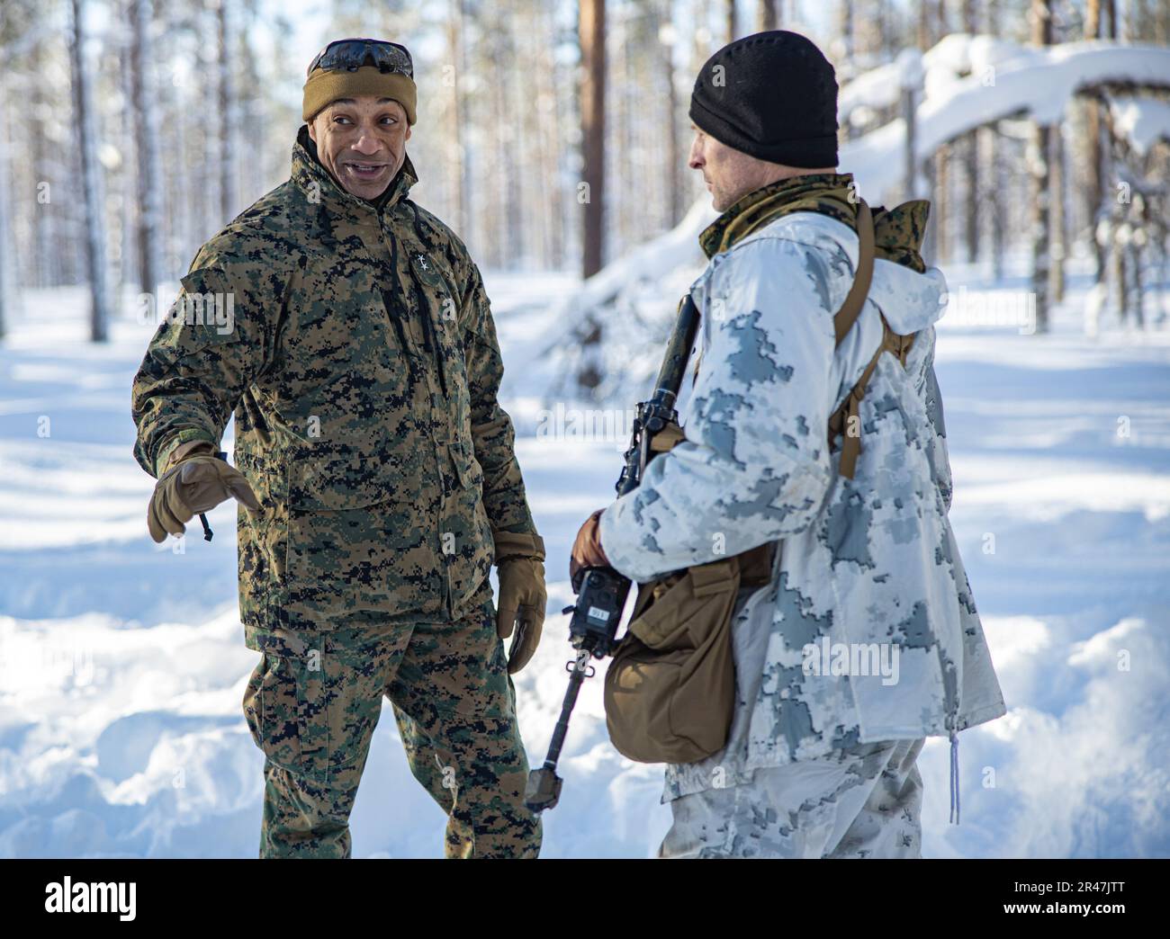 U.S. Marine Corps Maj. Gen. Calvert Worth Jr. (left), commanding ...