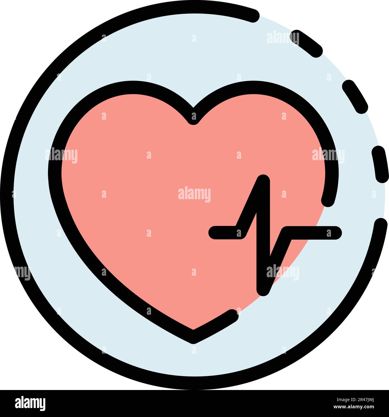 Heart pulse icon. Outline Heart pulse vector icon for web design ...
