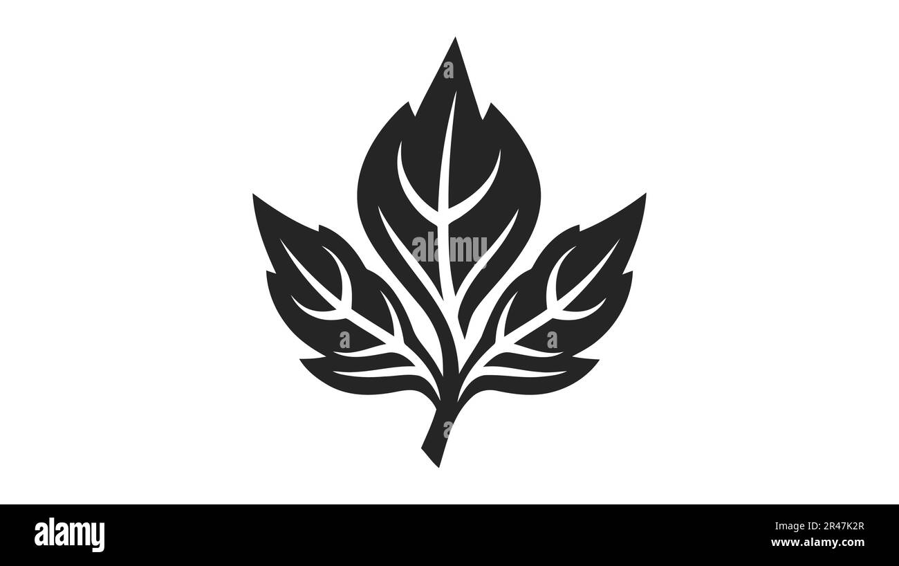 Eco icon black leaf vector illustration isolated on white background ...