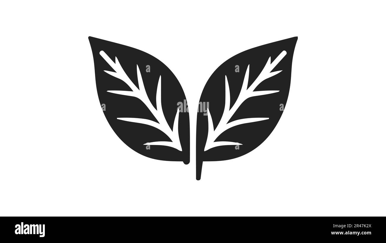 Eco icon black leaf vector illustration isolated on white background ...