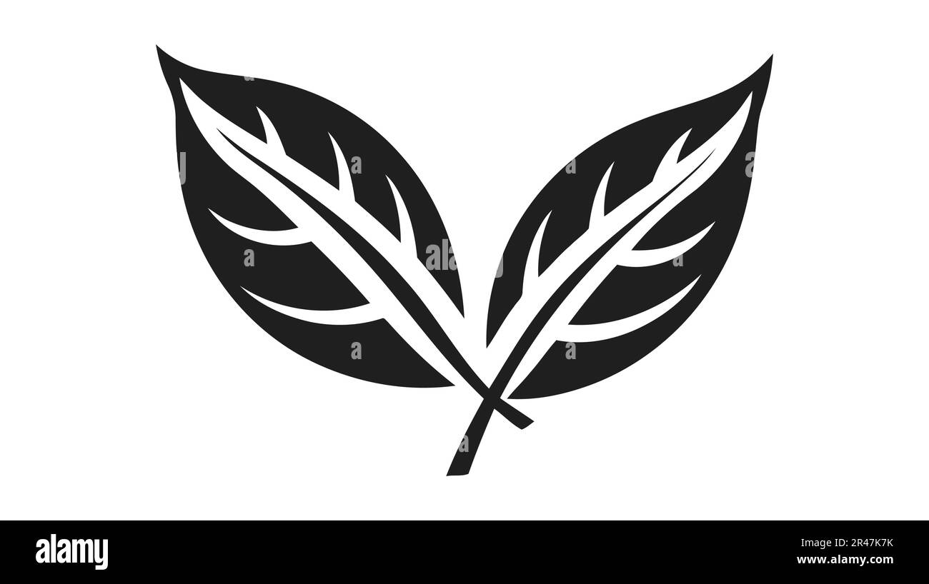Eco icon black leaf vector illustration isolated on white background ...