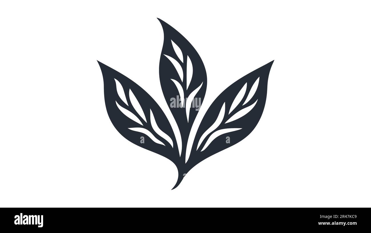 Eco icon black leaf vector illustration isolated on white background ...