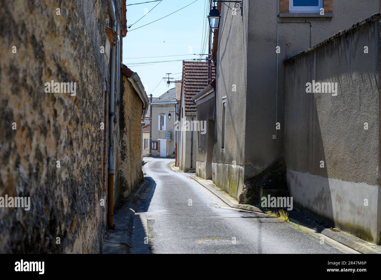 Walking in touristic old village Ambonnay, grand cru village for ...