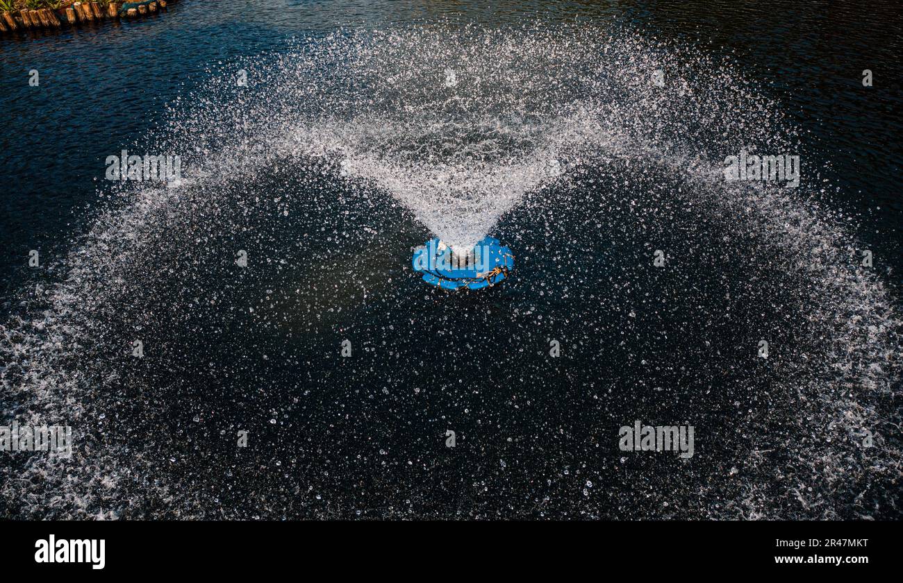 A view of a spectacular water fountain, creating a stunning display of ...