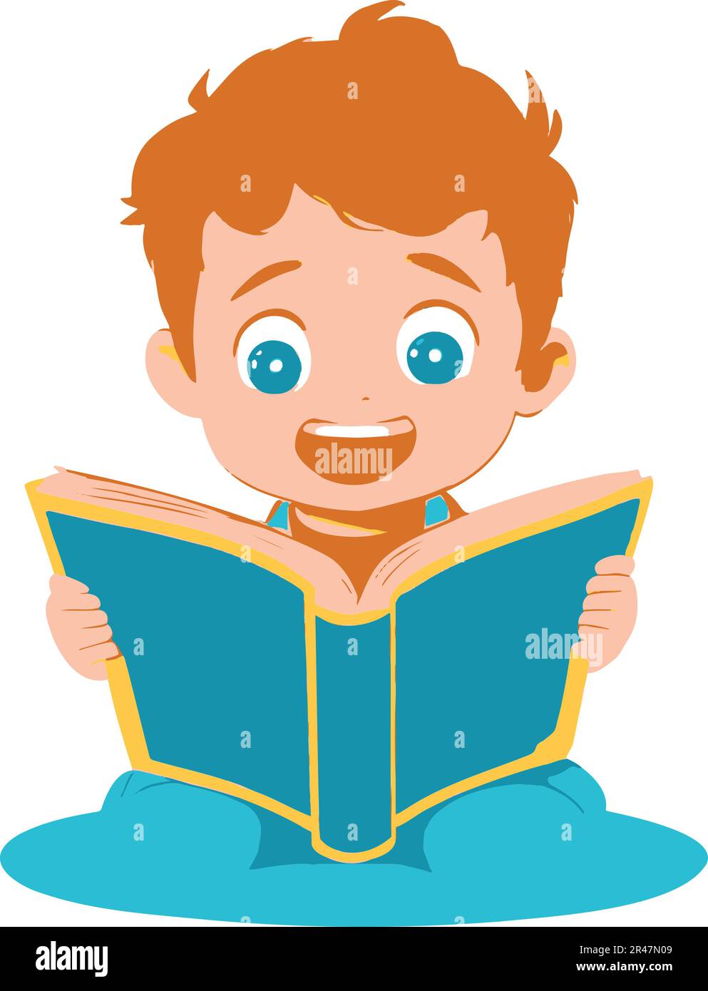 The "Cute Little Boy Studying" Illustration Vector File captures the ...