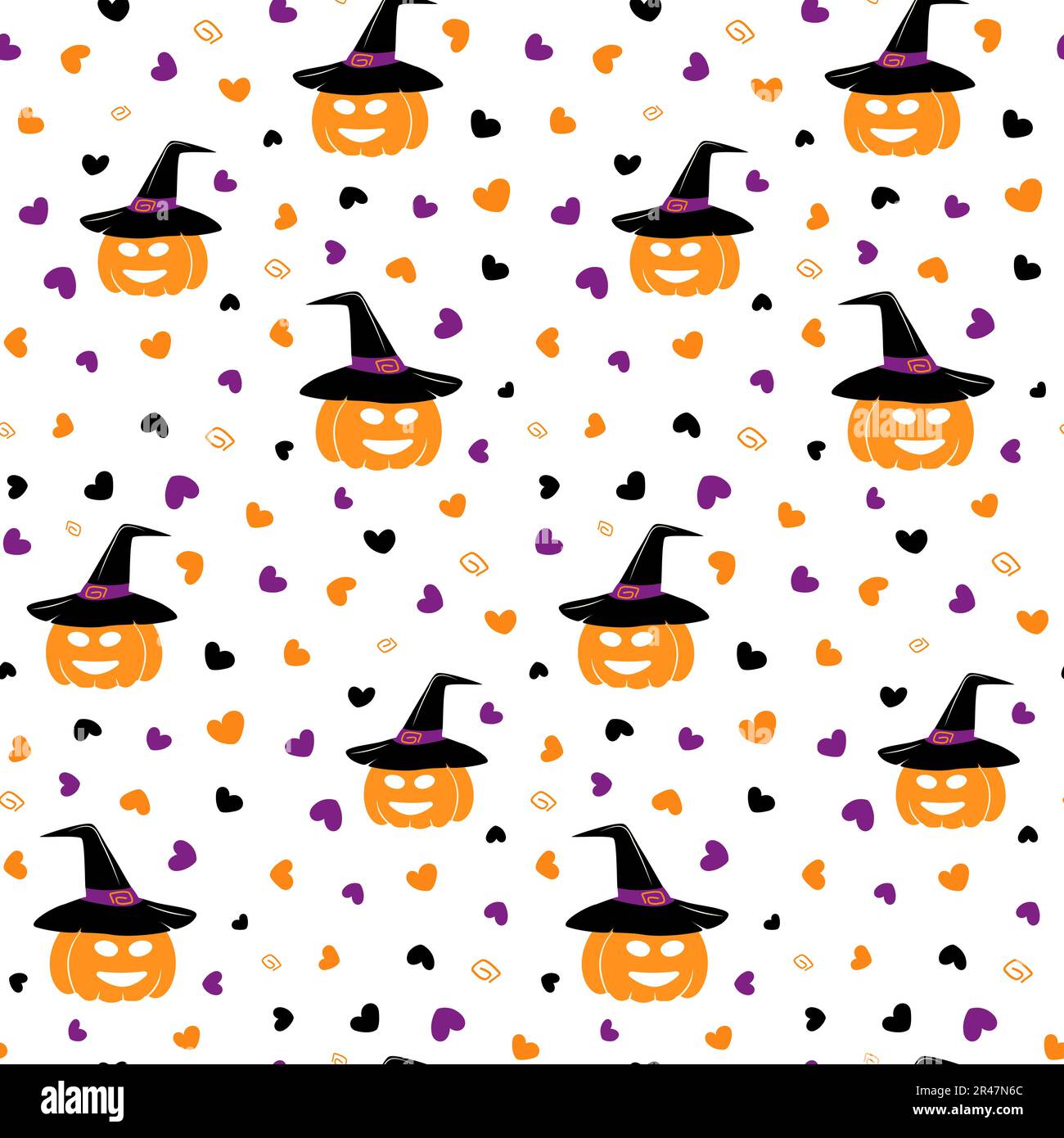 Seamless cute pumpkin in Stock Vector Images - Alamy