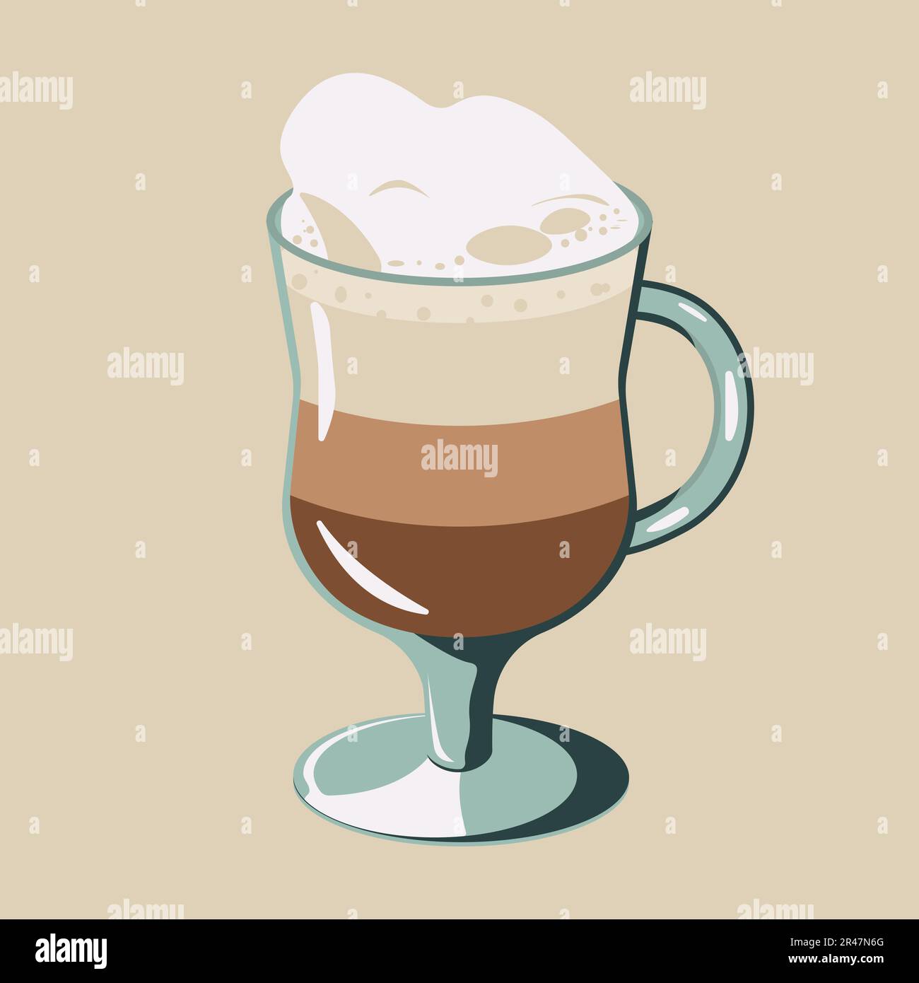 Coffee drinks latte with foam isolated vector illustration 10ESP Stock ...